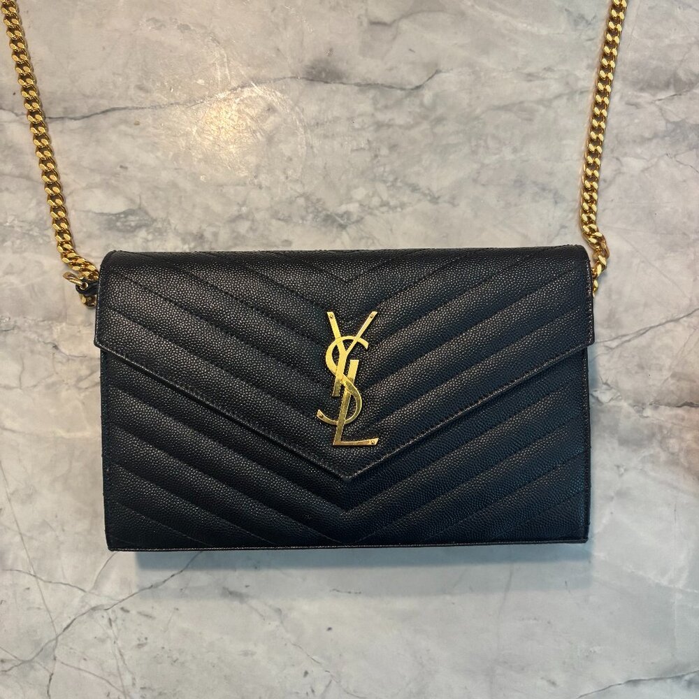 Ysl Classic Cassandre Chain Bag In Grain De Poudre Le… - Gem